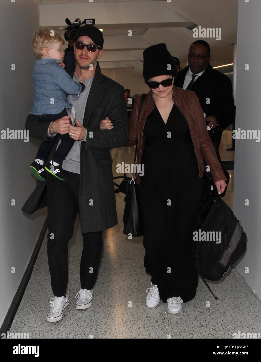 Ginnifer Goodwin, husband Josh Dallas, and their son Oliver arrive at ...
