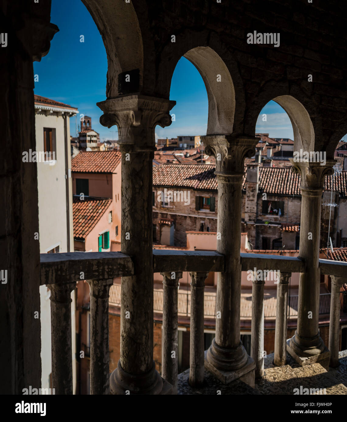 Scala Contarini del Bovolo spiral staircase in Venice, Italy Stock ...