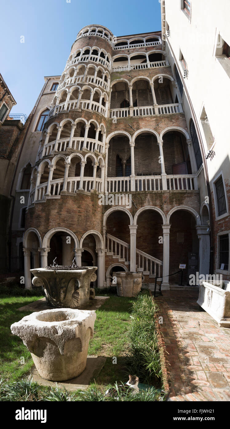 Scala Contarini del Bovolo spiral staircase in Venice, Italy Stock ...