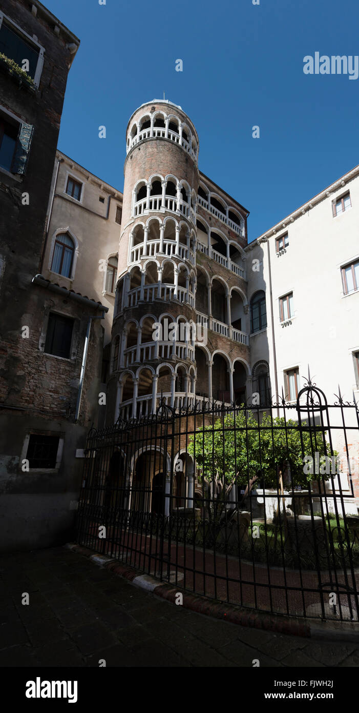 Scala Contarini del Bovolo spiral staircase in Venice, Italy Stock ...