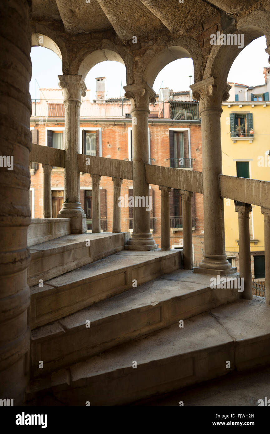 Scala Contarini del Bovolo spiral staircase in Venice, Italy Stock ...