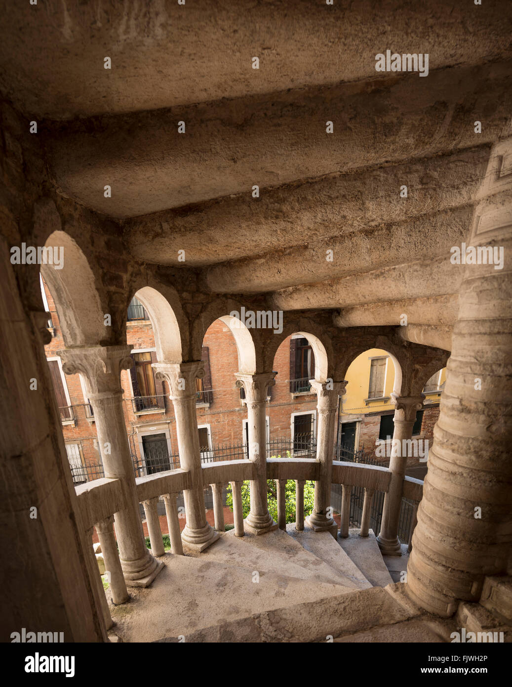 Scala Contarini del Bovolo spiral staircase in Venice, Italy Stock ...