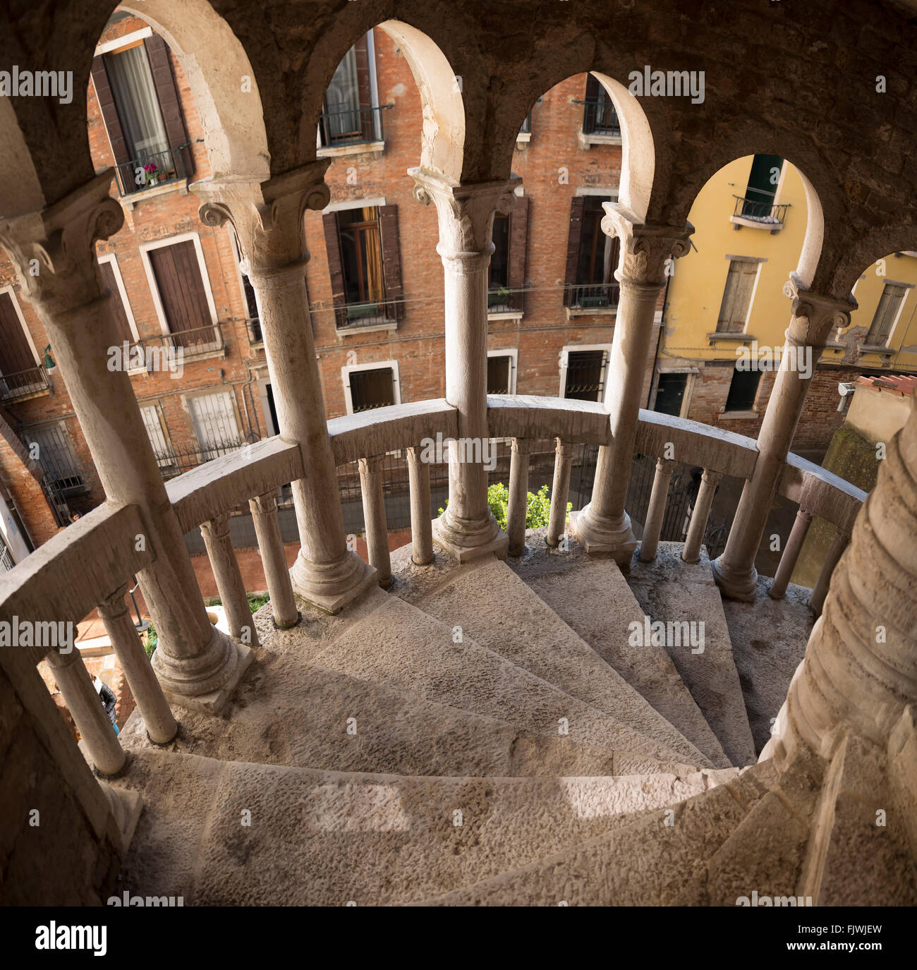 Scala Contarini del Bovolo spiral staircase in Venice, Italy Stock ...