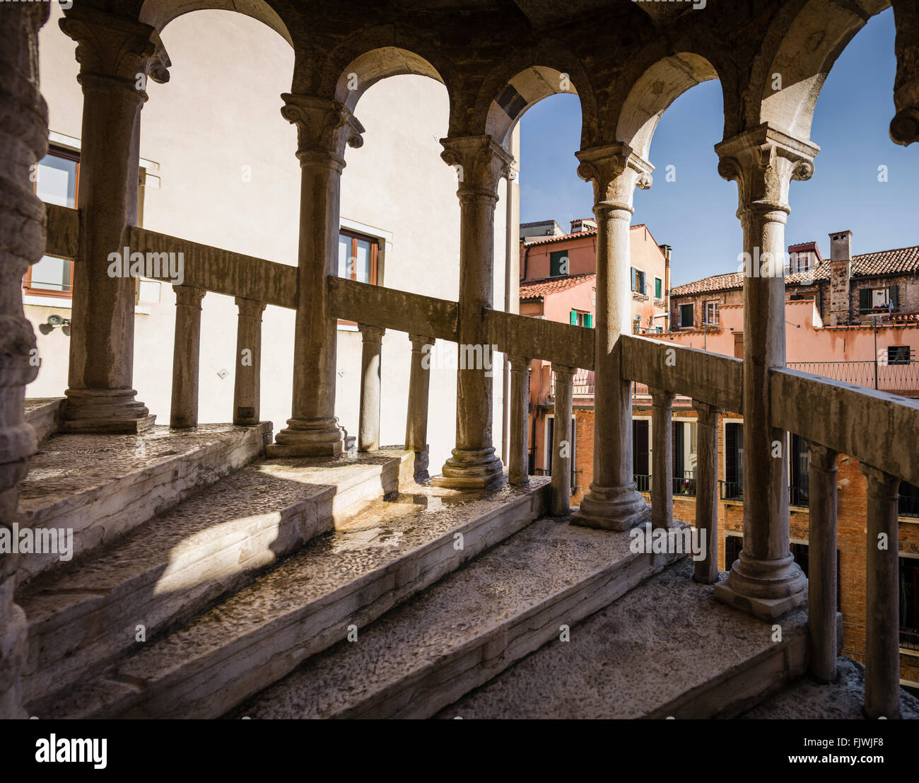 Scala Contarini del Bovolo spiral staircase in Venice, Italy Stock ...