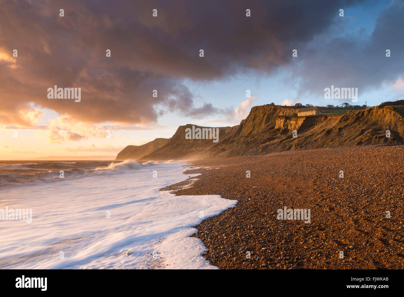 Eype Beach at near West Bay on Dorset's Jurassic Coast, UK Stock Photo ...