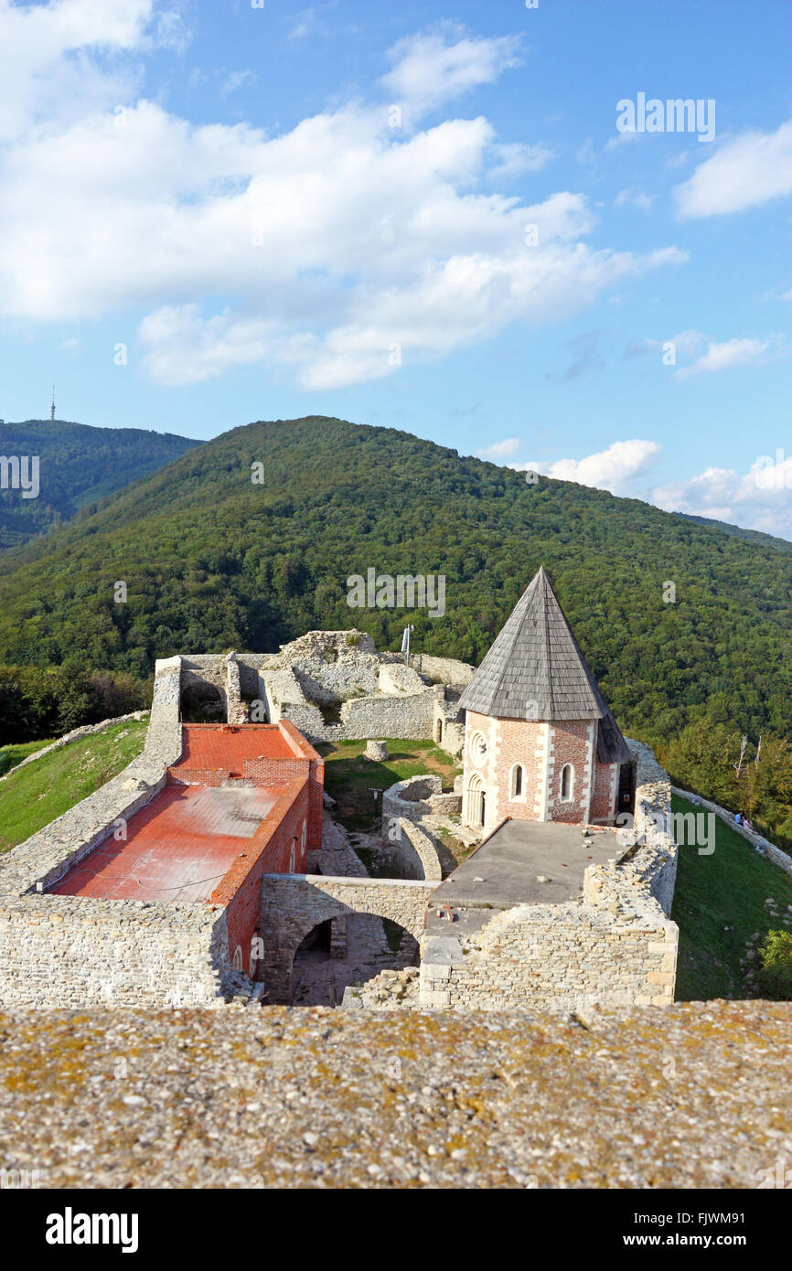 Old town Medvedgrad, in the background Sljeme the highest point of ...