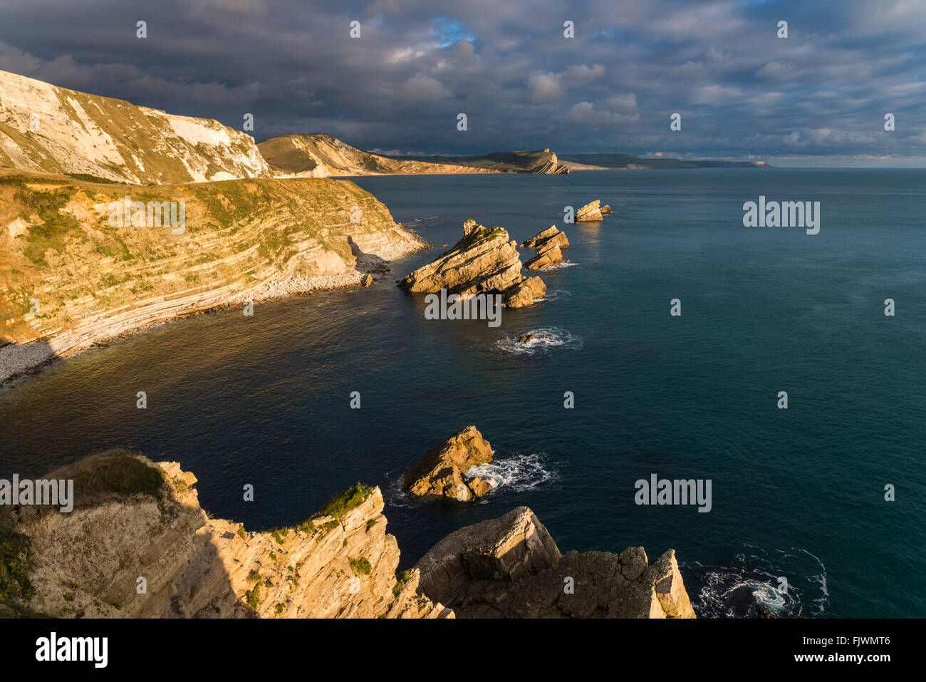 Mupe Bay looking across to Warbarrow Bay on the Lulworth Army Range on ...