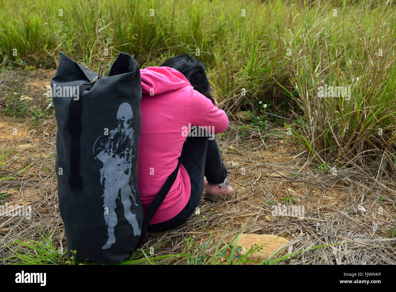 Woman crying back view hi-res stock photography and images - Alamy