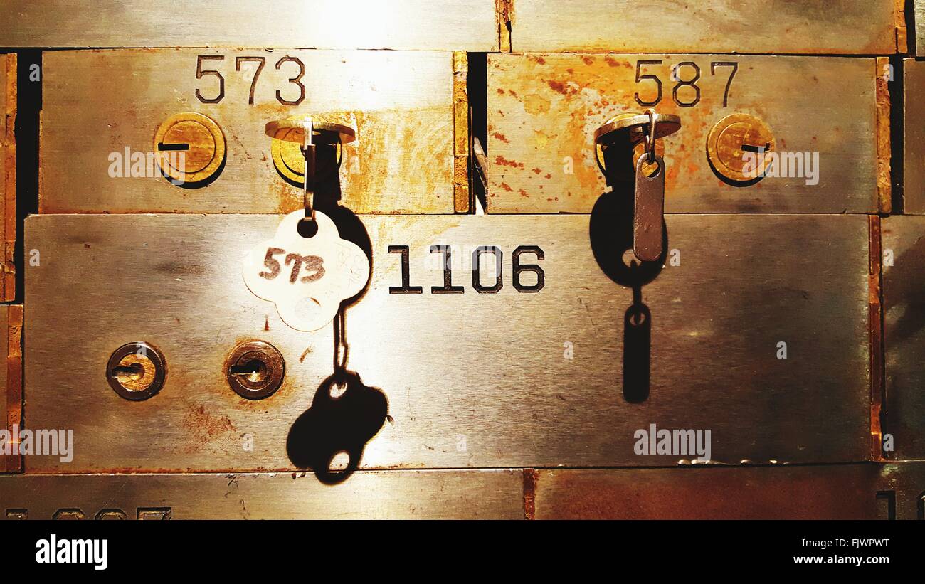Close up safe deposit boxes hi-res stock photography and images - Alamy