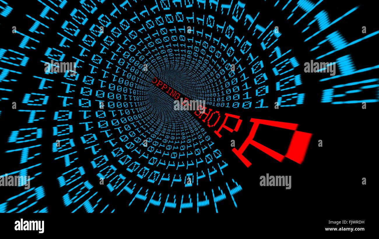 Matrix data tunnel Stock Photo - Alamy