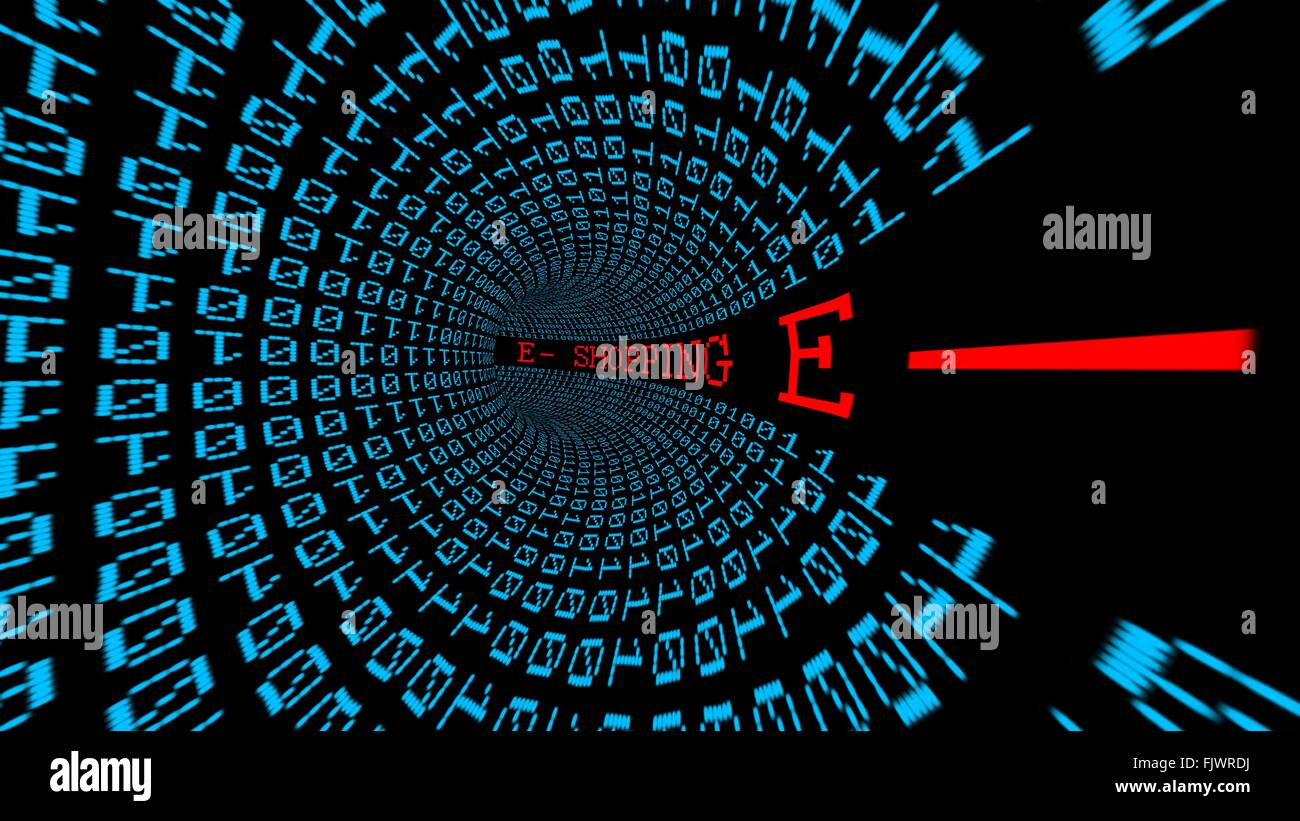 Matrix data tunnel Stock Photo - Alamy