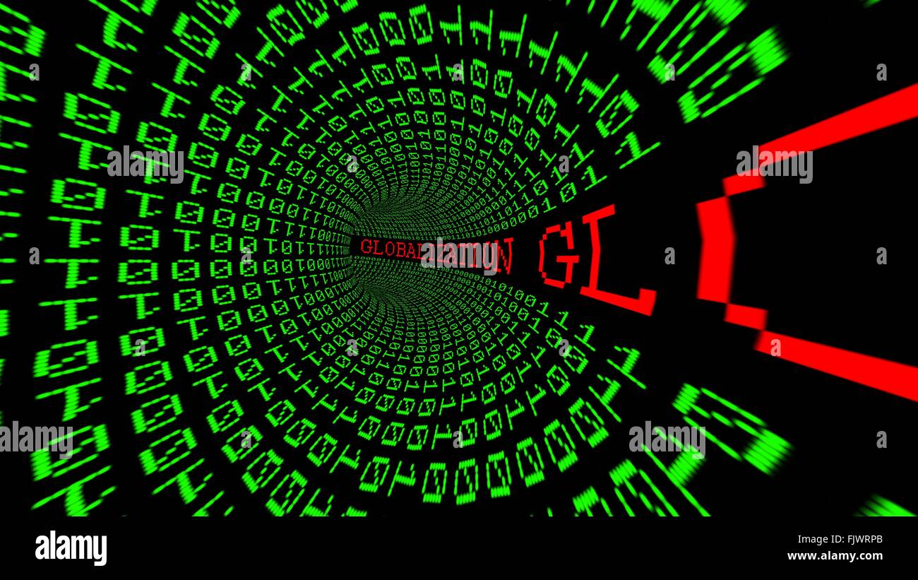 Matrix data tunnel Stock Photo - Alamy