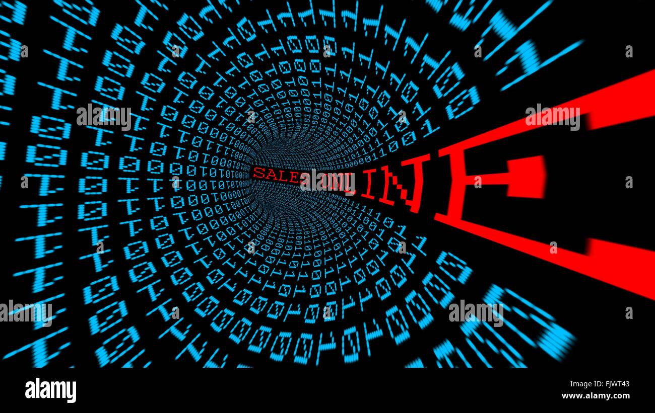 Matrix data tunnel Stock Photo - Alamy