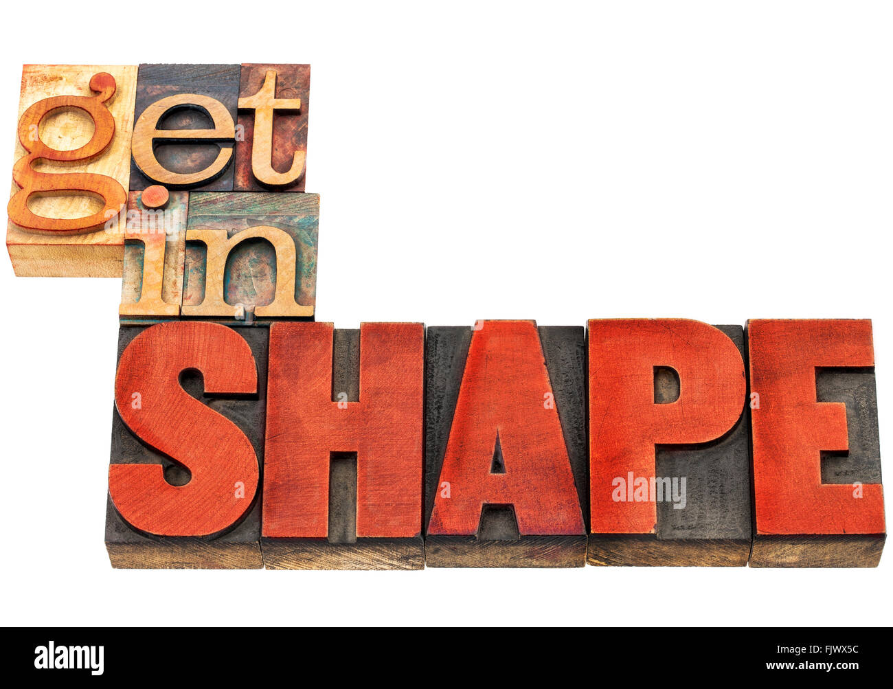 get in shape motivation banner - fitness concept - isolated text in ...