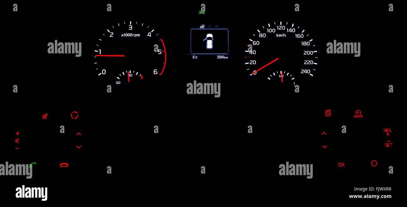 Car instrument panel illuminated at night Stock Photo - Alamy