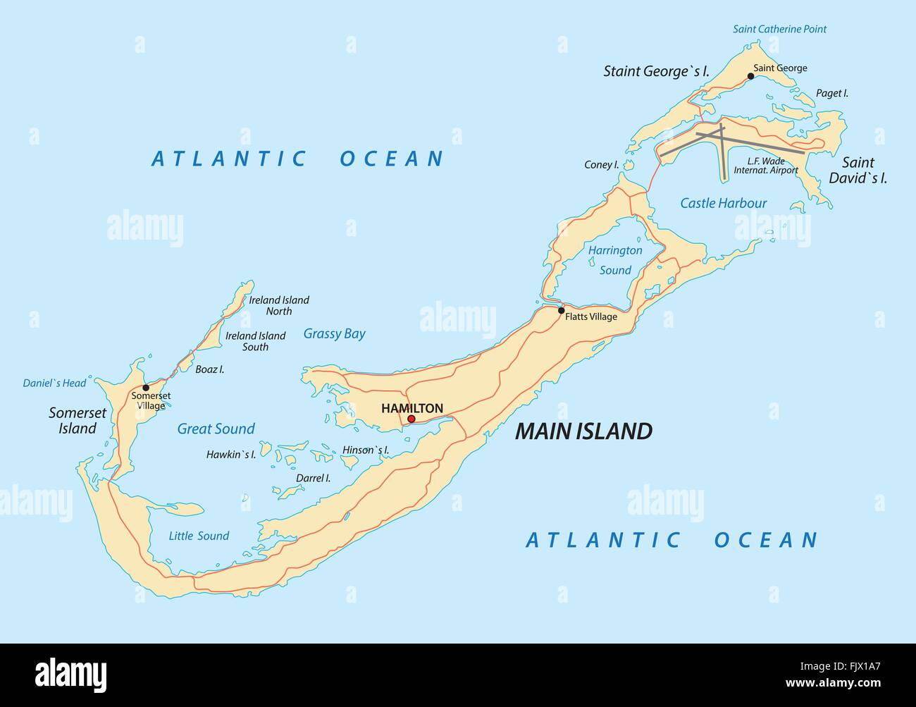 Map of hamilton bermuda hi-res stock photography and images - Alamy