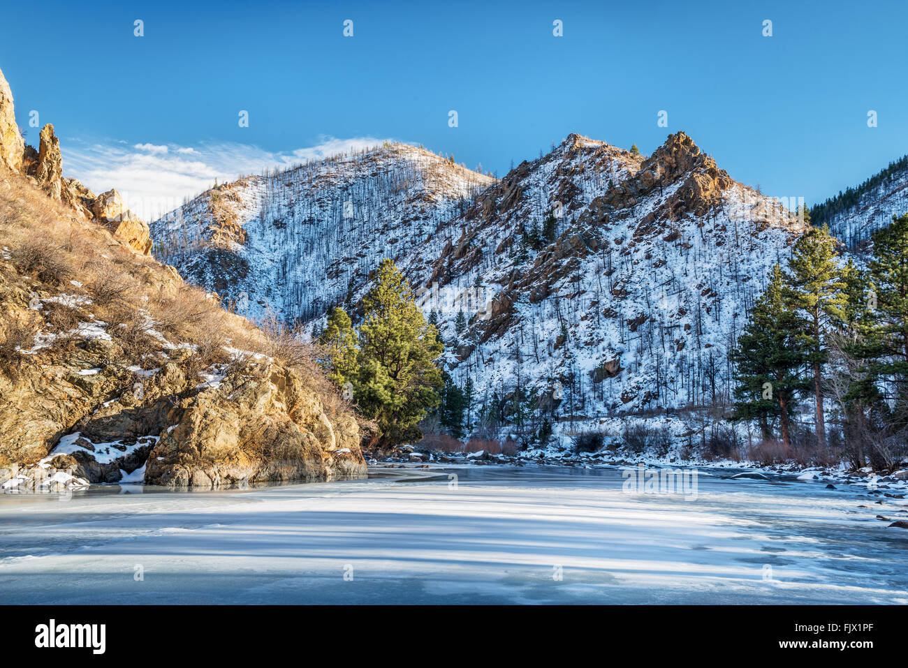 Canyon of Cache la Poudre River in northern Colorado west of Fort ...