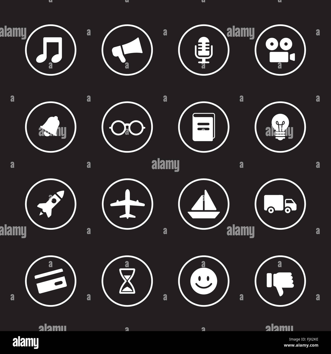 [JPEG] white flat icon set 5 with circle frame for web design, UI ...
