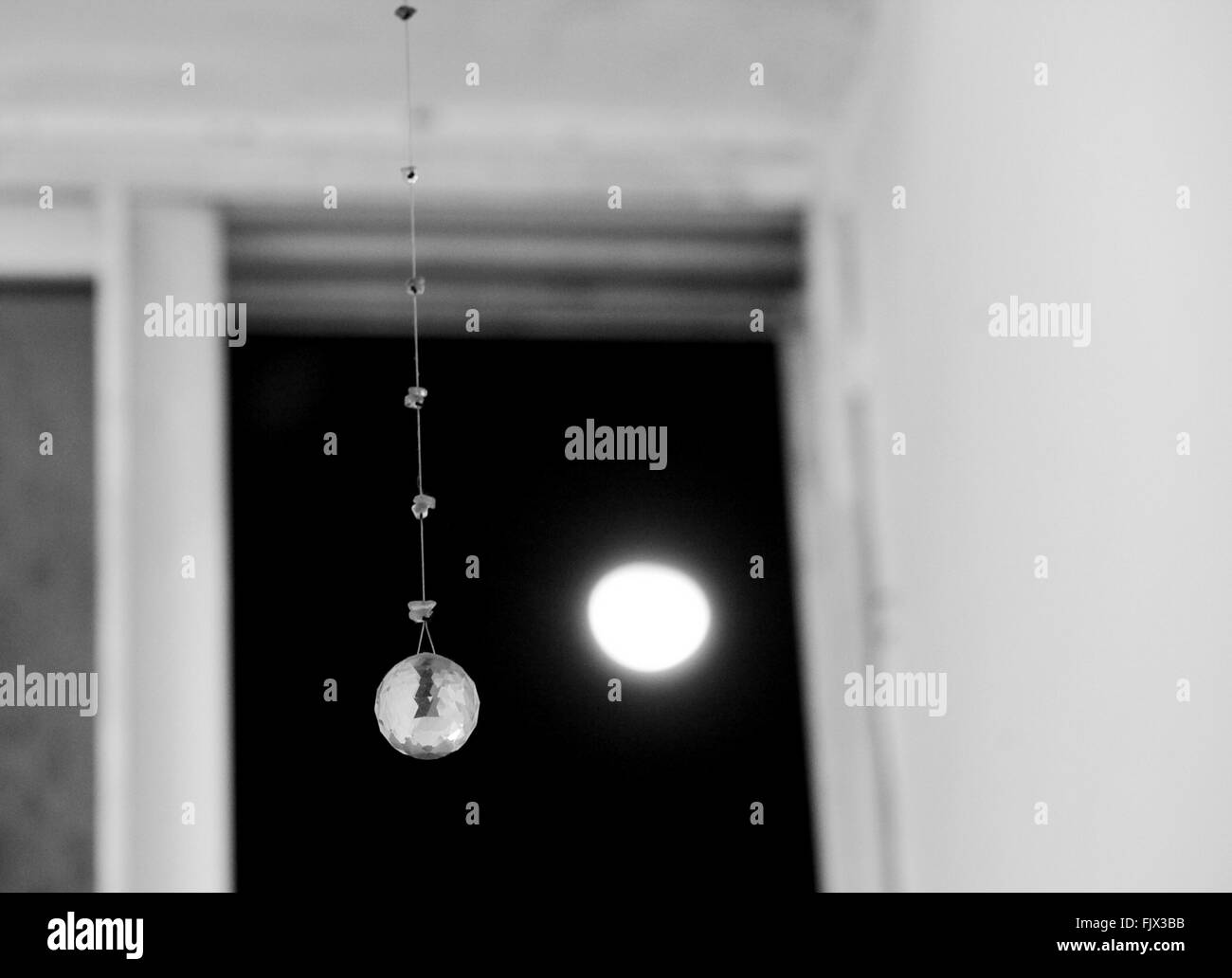 Moon Through Window Black and White Stock Photos & Images - Alamy