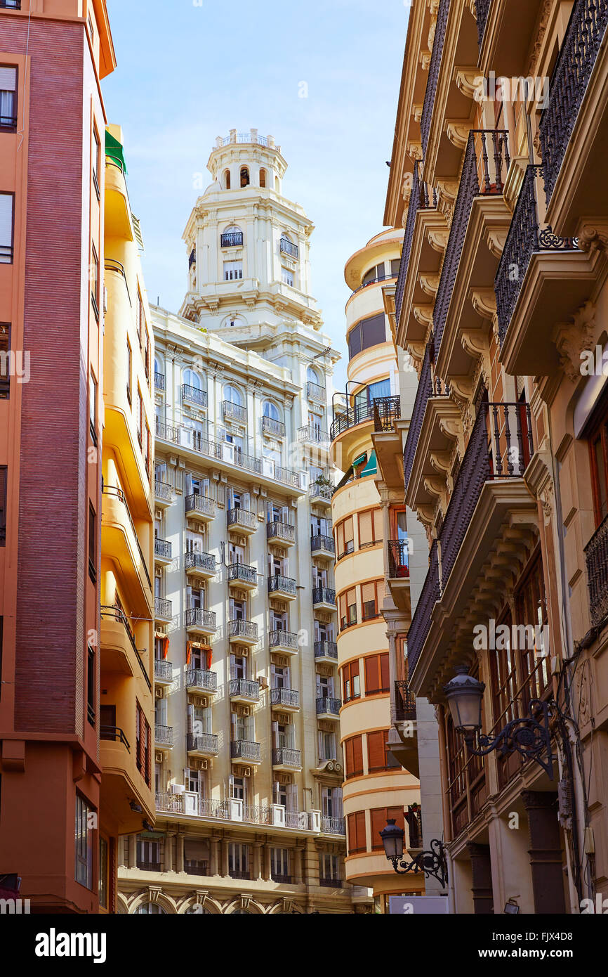 Valencia city buildings downtown in Spain Stock Photo - Alamy