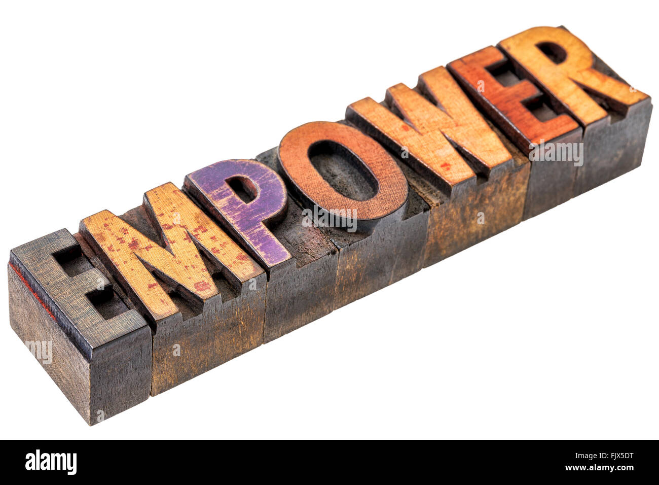 empower word abstract - an isolated motivational banner in vintage ...