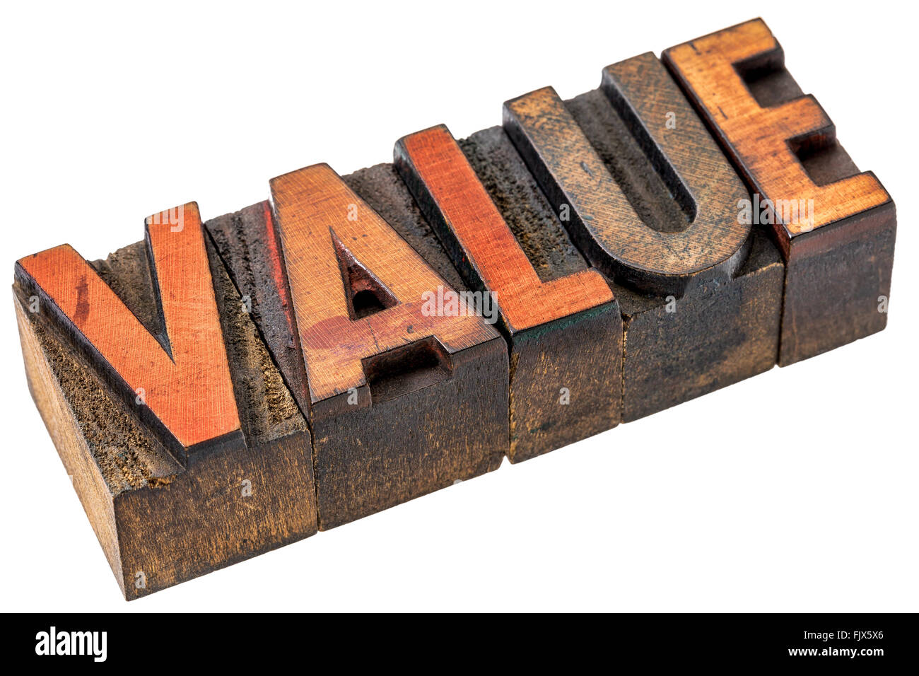 value word abstract - an isolated banner in vintage letterpress wood ...