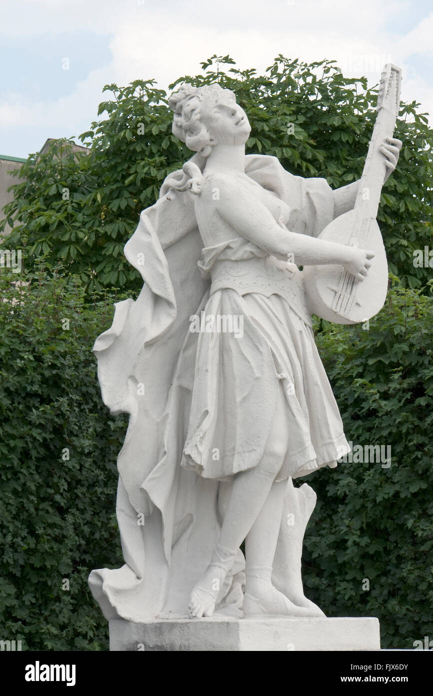Lute player sculpture Stock Photo - Alamy