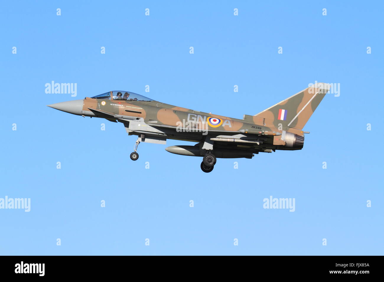 RAF Typhoon in special colour scheme prepares to land at RAF Coningsby ...