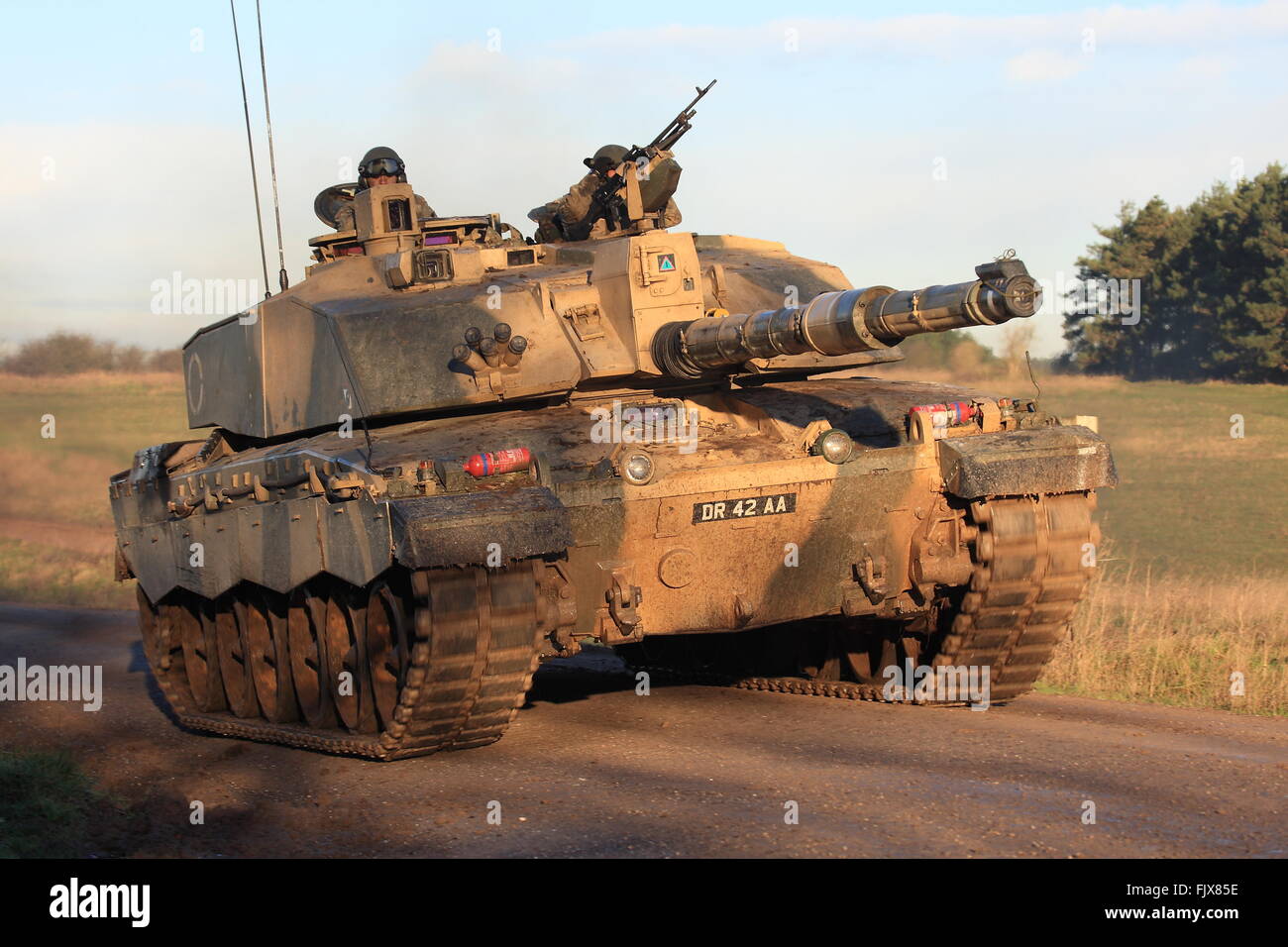 Challenger Main Battle Tank MBT catching the sun on Salisbury Plain ...