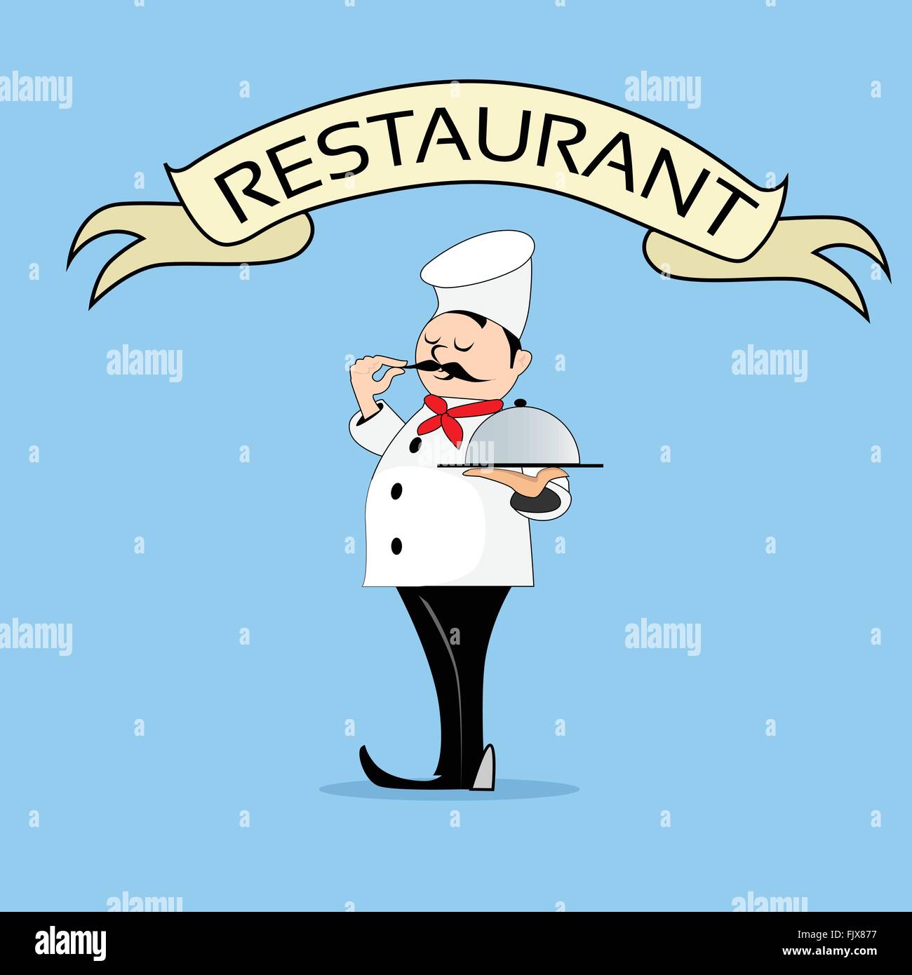 Professional Cook With Dish Server Text Banner Restaurant Stock Vector ...