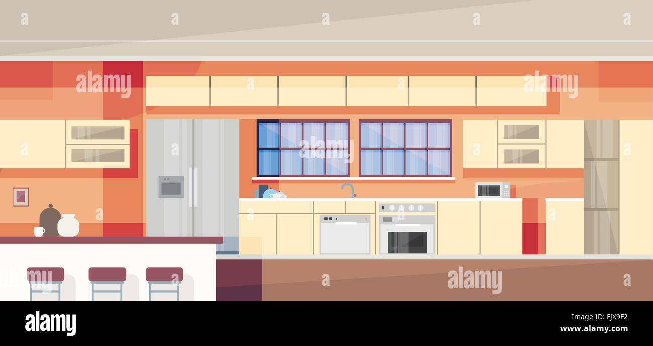 Modern Kitchen Interior Design Stock Vector Image & Art - Alamy