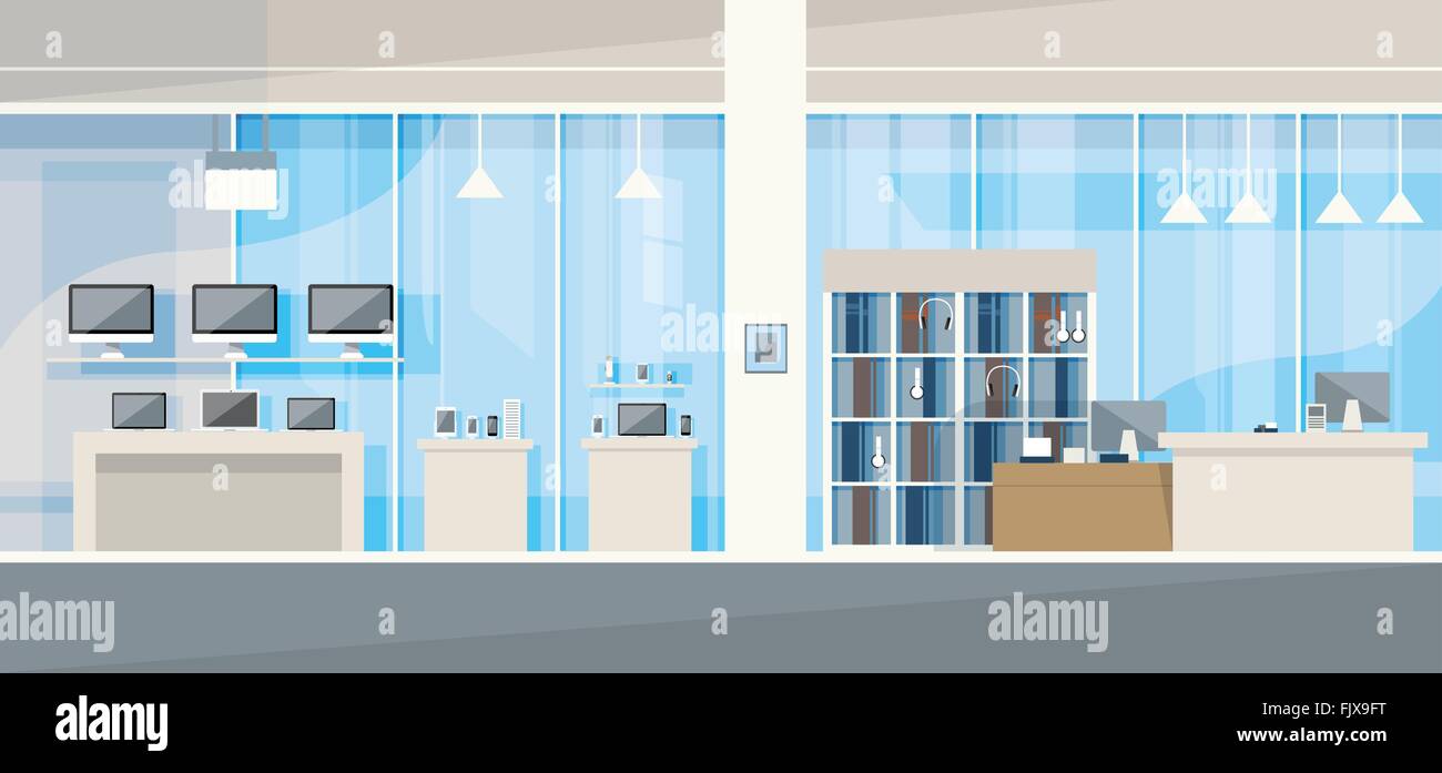 Modern Electronics Store Shop Interior Stock Vector Image & Art - Alamy