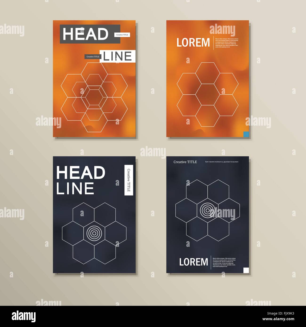 Geometric hexagon pattern design. Vector set Stock Vector Image & Art ...