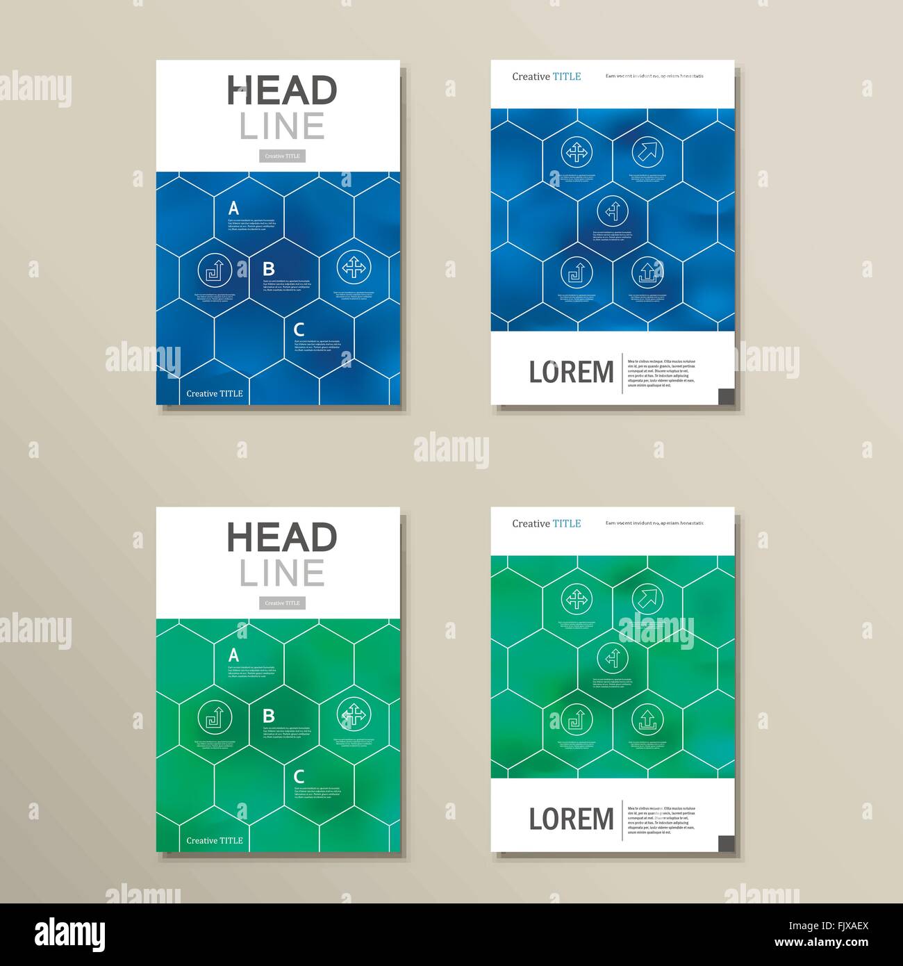 Geometric hexagon pattern design. Vector set Stock Vector Image & Art ...