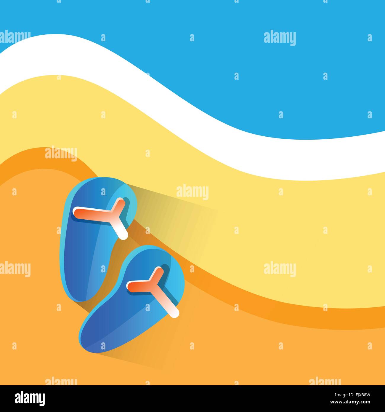 Flip Flops On Beach Summer Vacation Stock Vector Image & Art - Alamy