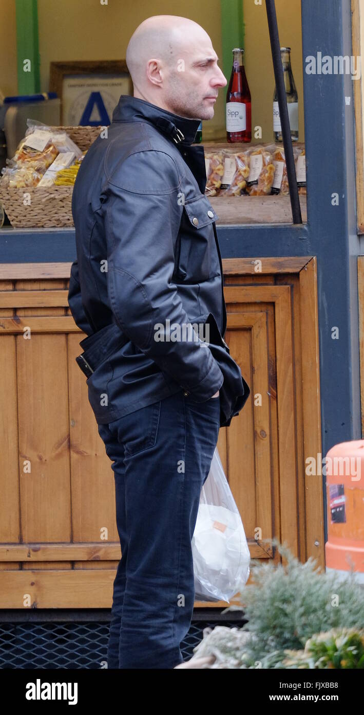 Mark Strong walking about in Soho Featuring: Mark Strong Where: New ...
