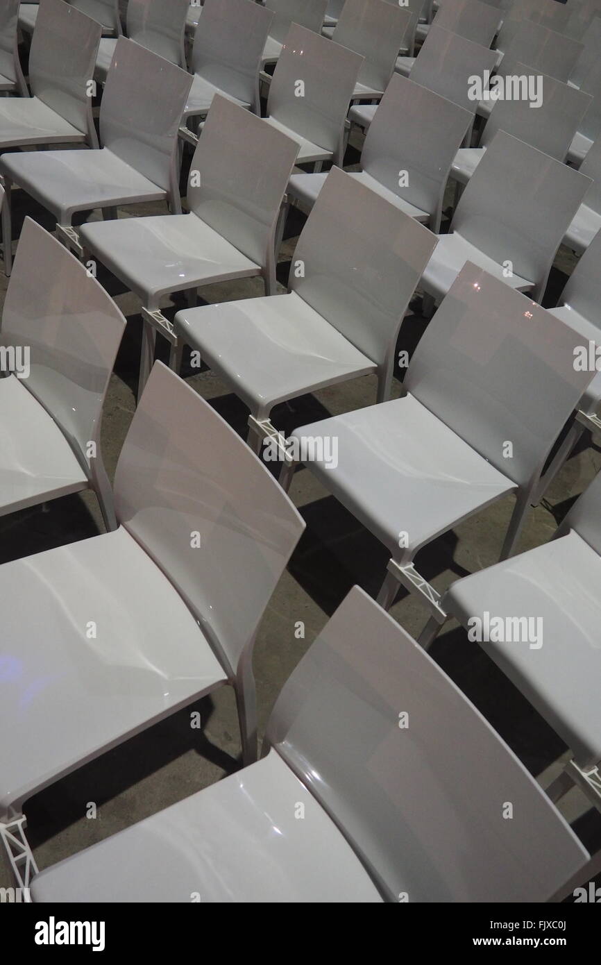 Full Frame Shot Of Empty Chairs Stock Photo - Alamy