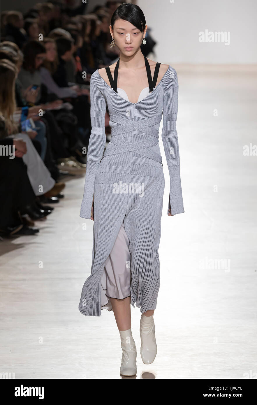 New York City, USA - February 17, 2016: Sora Choi walks the runway at ...