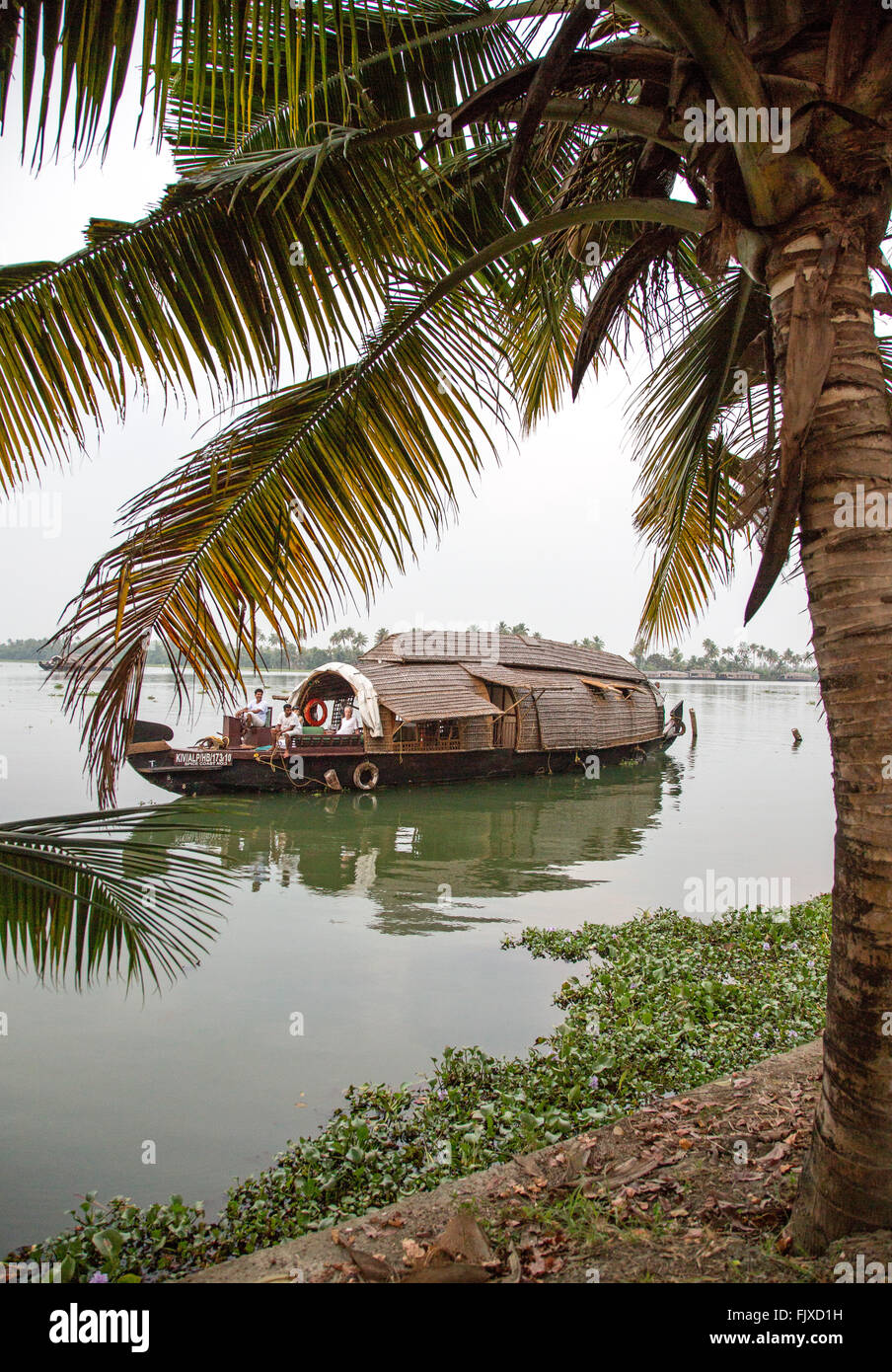 Houseboat at Dusk On the Backwaters Kerala India Stock Photo - Alamy