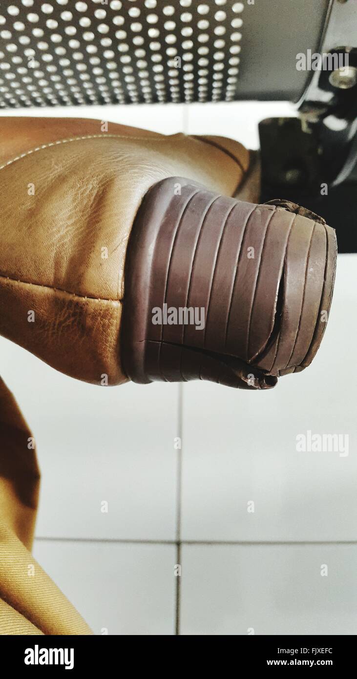 Close-Up Of Cracked Brown Shoe Stock Photo - Alamy