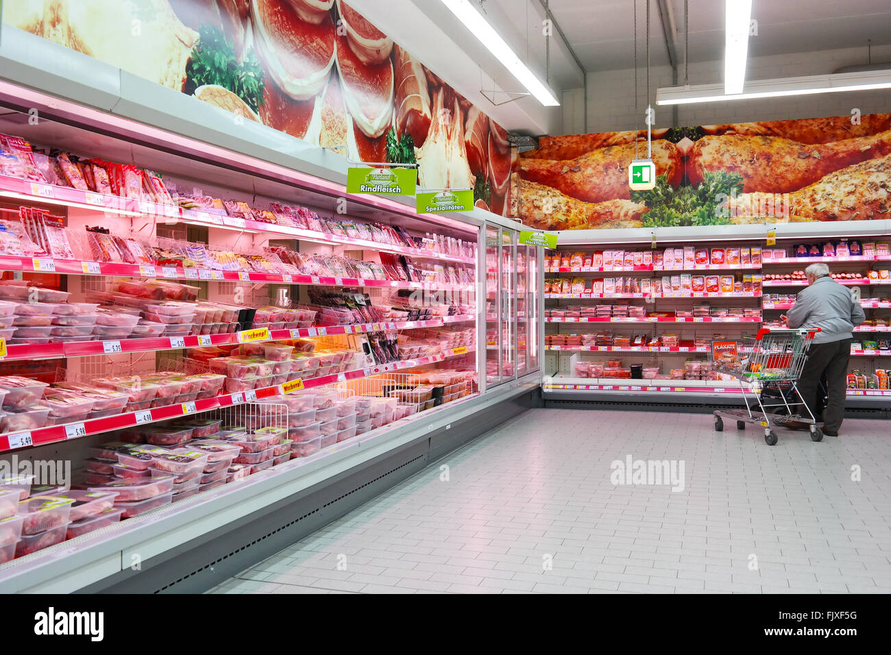 Butchery department of Supermarket Stock Photo - Alamy