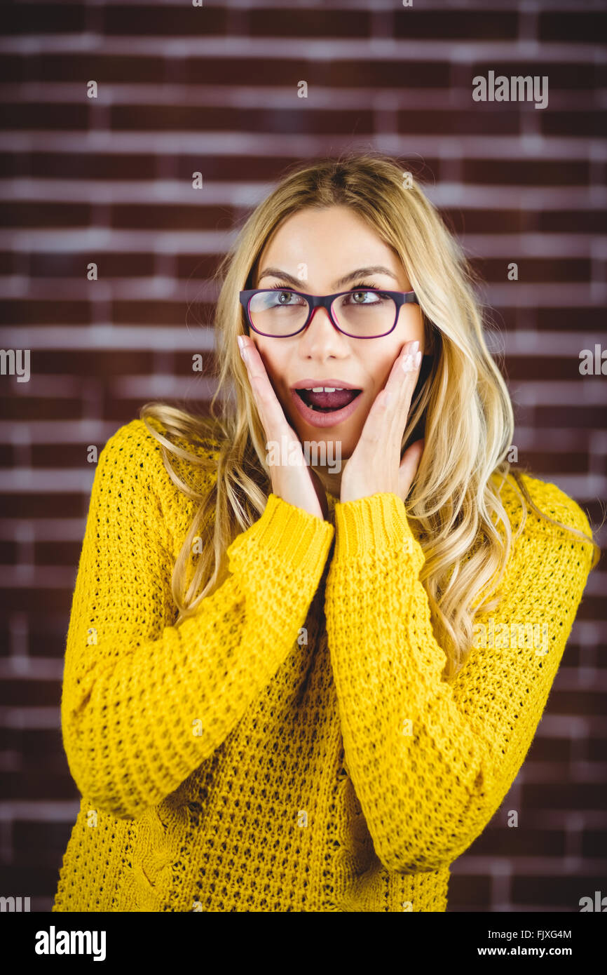 Surprised smiling beautiful woman hi-res stock photography and images ...