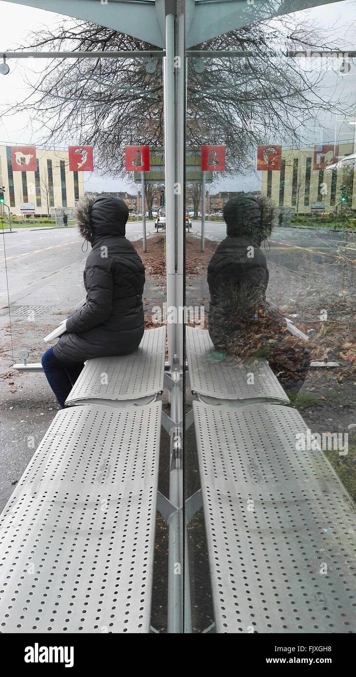 Bus stop bench hi-res stock photography and images - Alamy