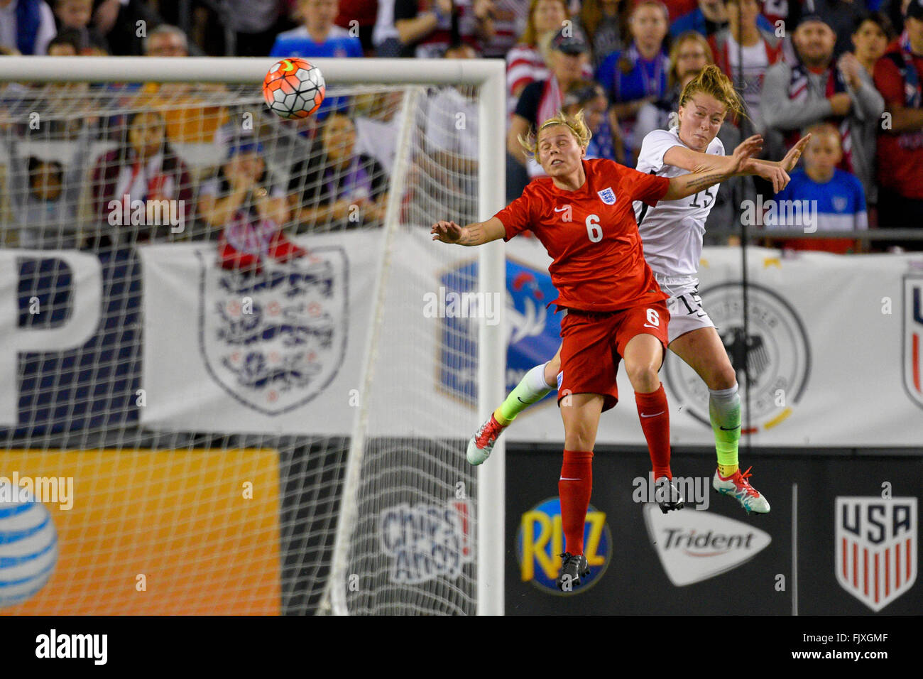 Tampa, Florida, USA. 3rd Mar, 2016. US defender Emily Sonnett (15) and ...