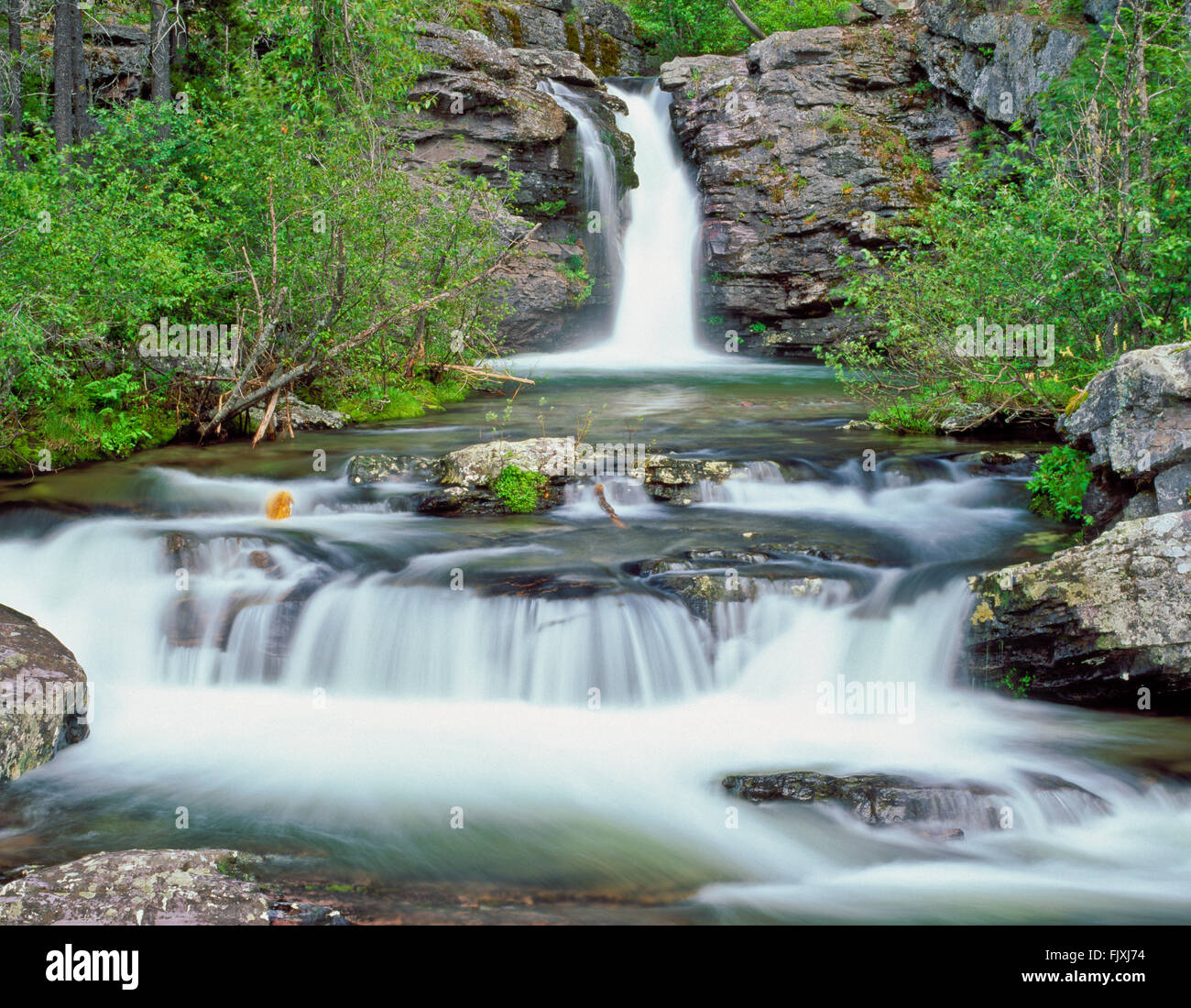 waterfall on the upper jocko river in the mission mountains near arlee ...