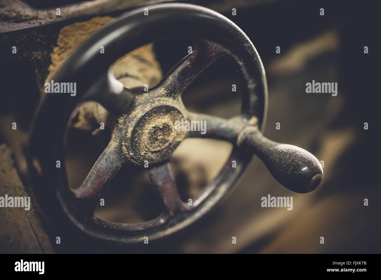 Rusty wheel for carpentry Stock Photo - Alamy