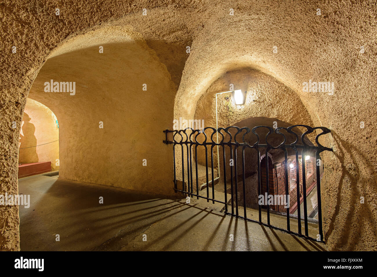 Pilsen medieval network of vaulted subterranean tunnels Stock Photo - Alamy