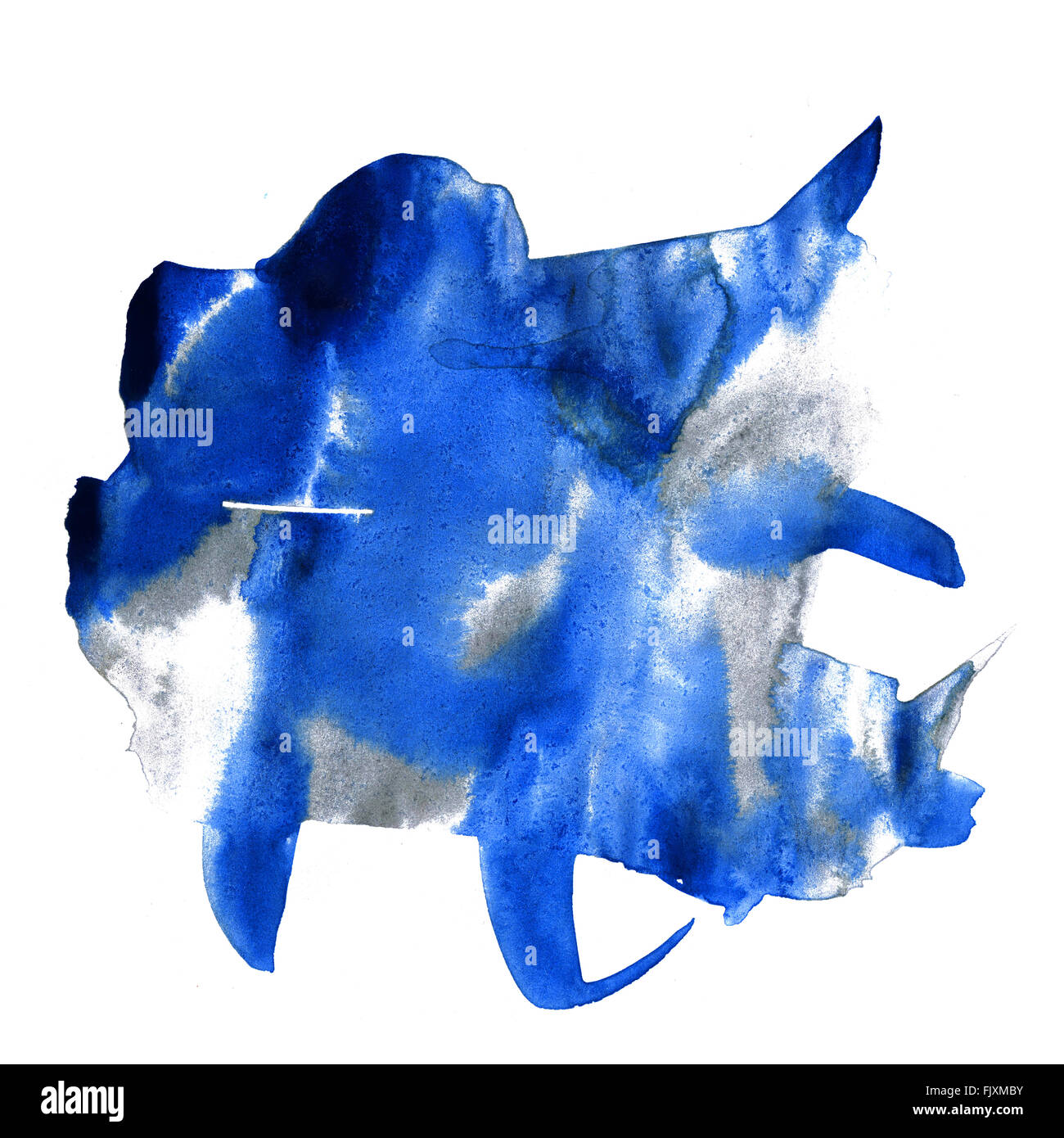 watercolor paint strokes brush blue stroke color texture with space for ...