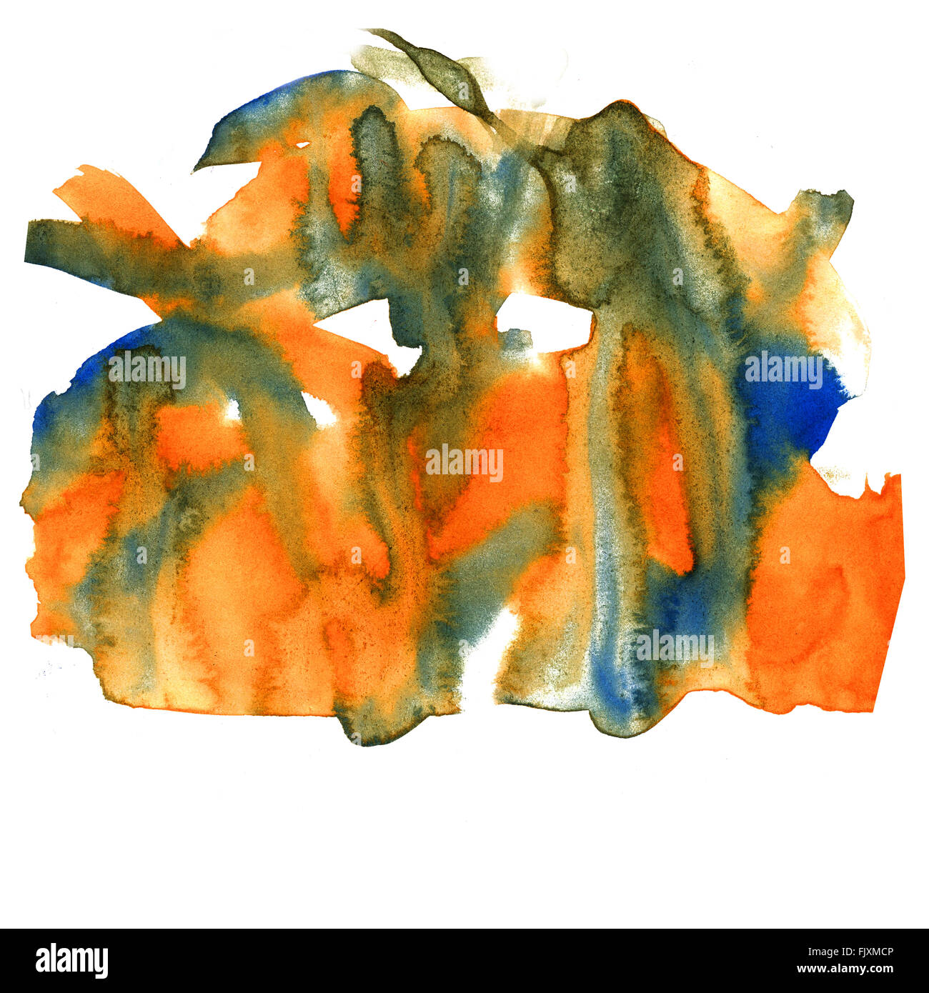 watercolor strokes brush yellow blue paint stroke color texture with ...