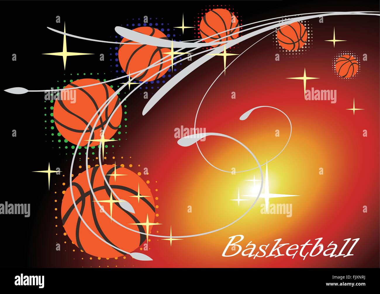 Horizontal basketball banner with stars Stock Vector Image & Art - Alamy